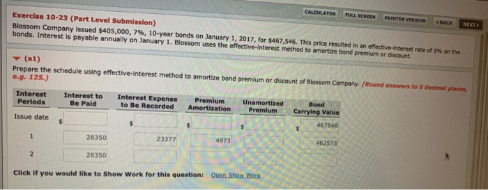 Solved CALCULATOR FULL SCREEN PRINTER VERSION BLACK Exercise | Chegg.com