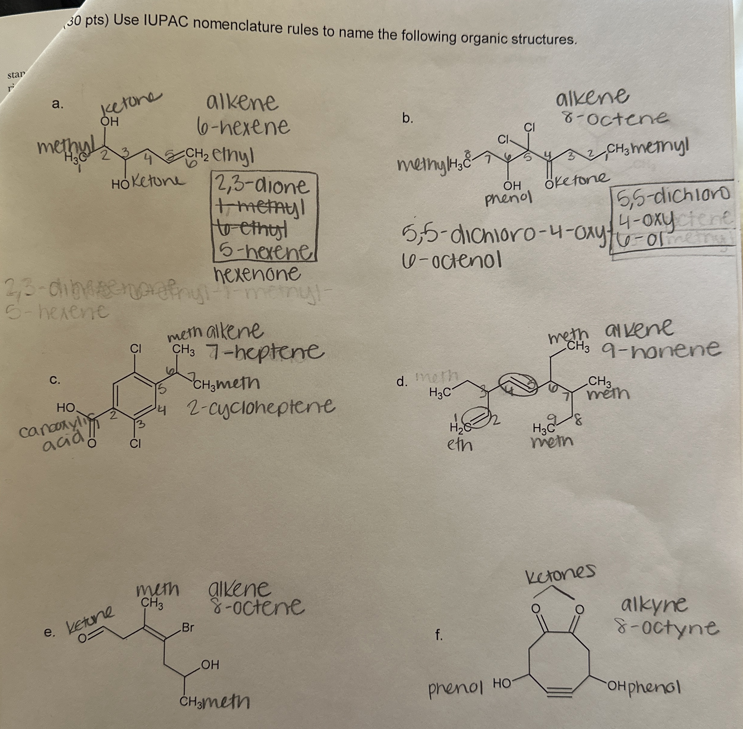 Solved Use IUPAC nomenclature rules to name the following | Chegg.com