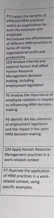 Solved P3 Explain the benefits of different HRM practices | Chegg.com