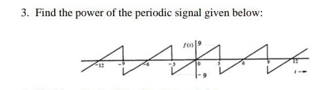 Solved 3. Find the power of the periodic signal given below: | Chegg.com