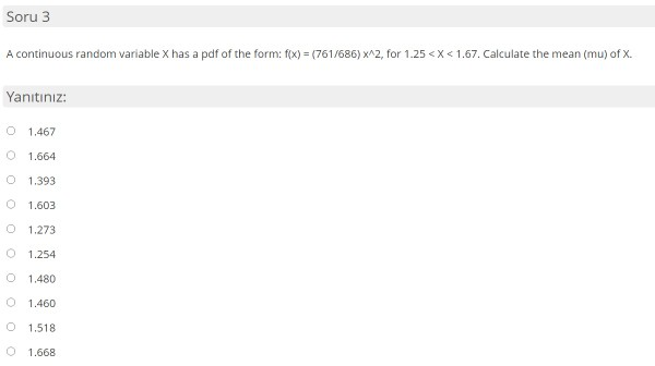 Solved Soru 3 A continuous random variable x has a pdf of | Chegg.com