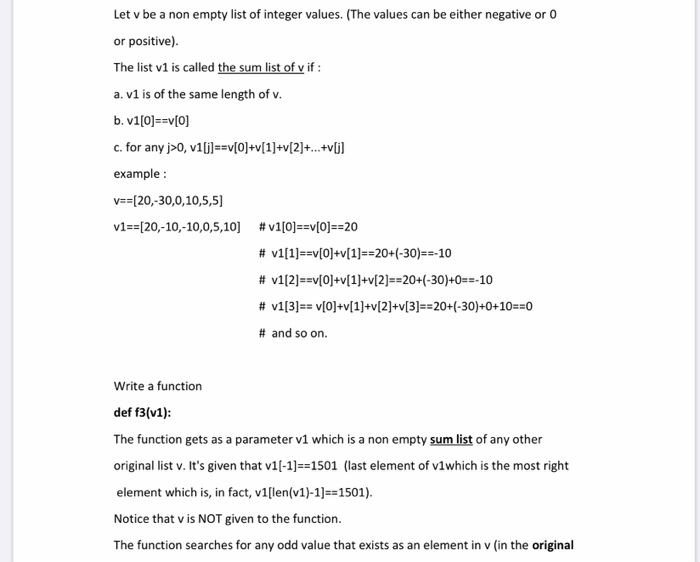 Solved Let v be a non empty list of integer values. (The | Chegg.com