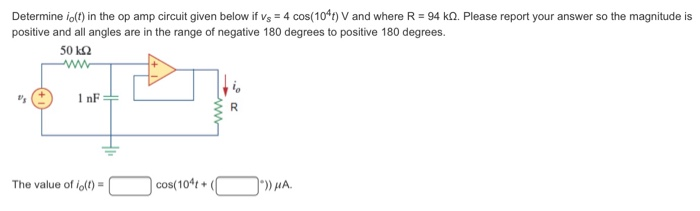 Solved Determine io(t) in the op amp circuit given below if | Chegg.com
