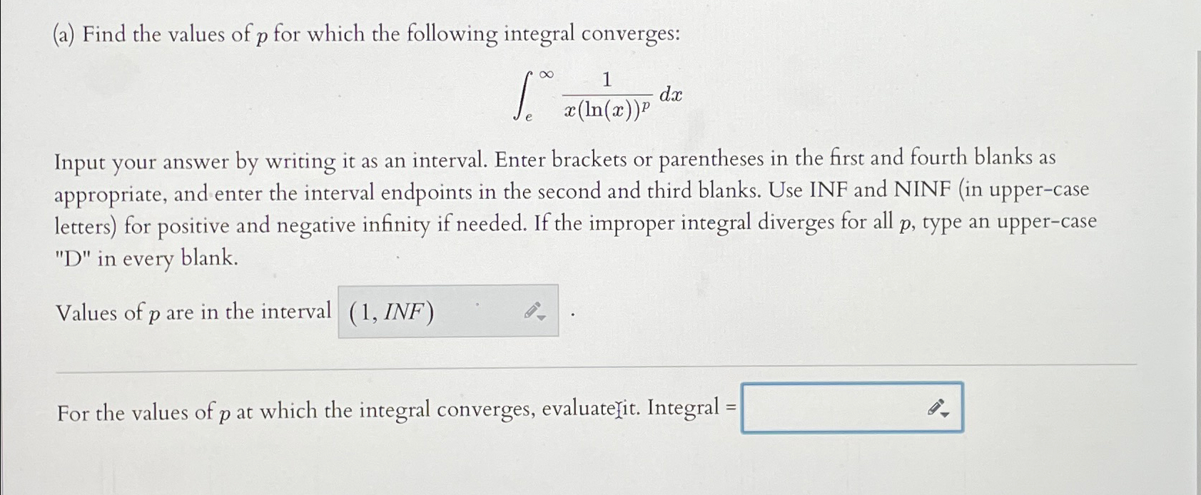 Solved (a) ﻿Find the values of p ﻿for which the following | Chegg.com