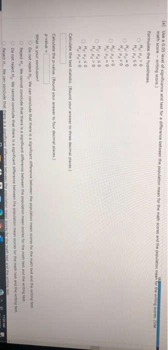 Solved A standardized exam consists of three parts: math, | Chegg.com