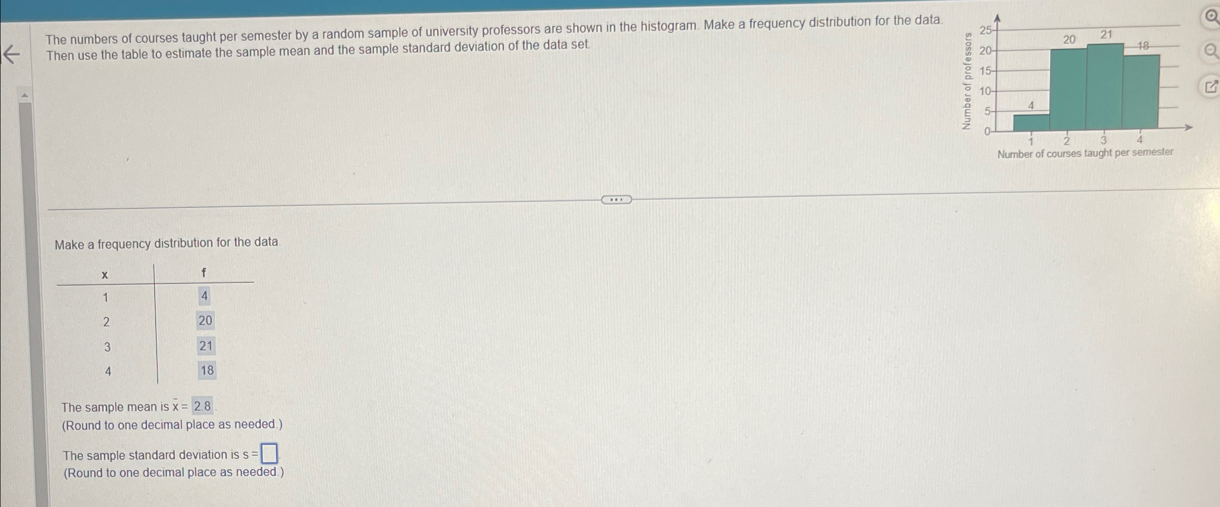 Solved The numbers of courses taught per semester by a | Chegg.com