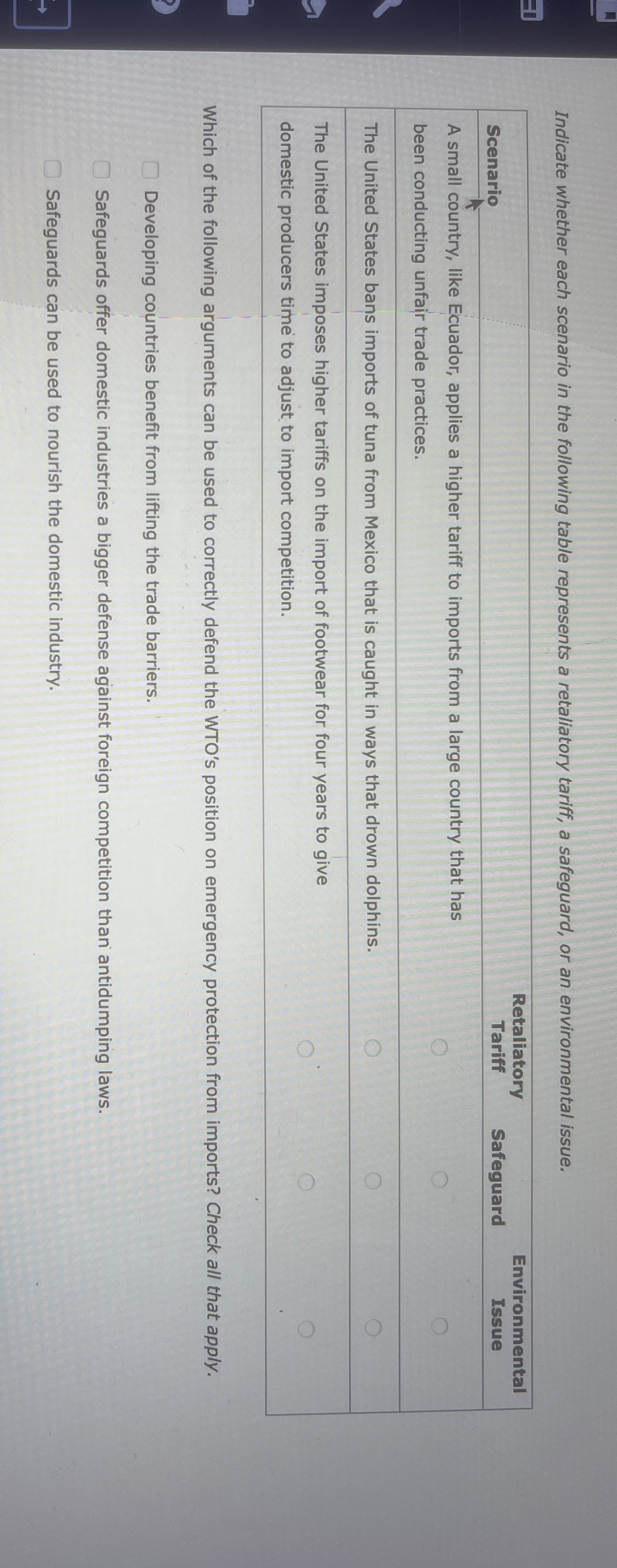 Solved Indicate whether each scenario in the following table | Chegg.com