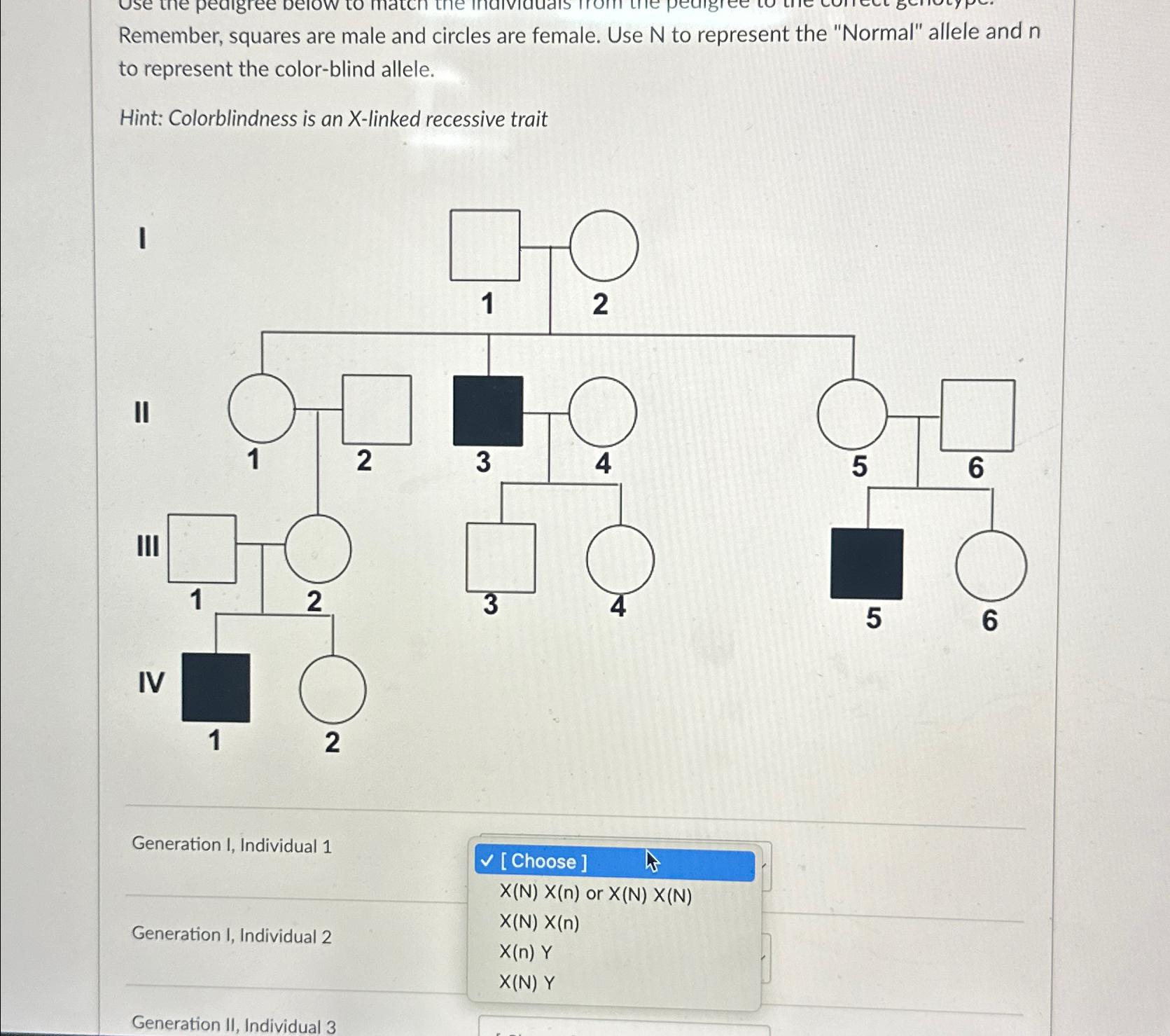 Solved Remember, squares are male and circles are female. | Chegg.com