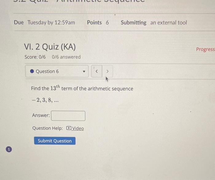 Solved Find the 13th term of the arithmetic sequence | Chegg.com
