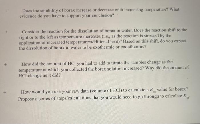 Solved Does the solubility of borax increase or decrease | Chegg.com