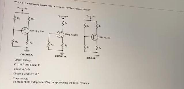 Solved Which of the following circuits may be designed for | Chegg.com