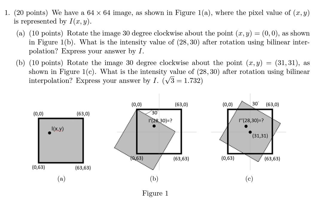 (20 points) We have a 64×64 image, as shown in Figure | Chegg.com