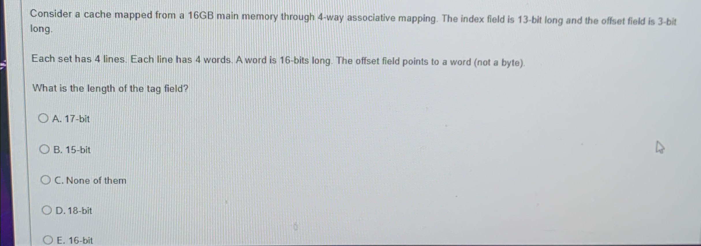Solved Consider a cache mapped from a 16GB main memory | Chegg.com