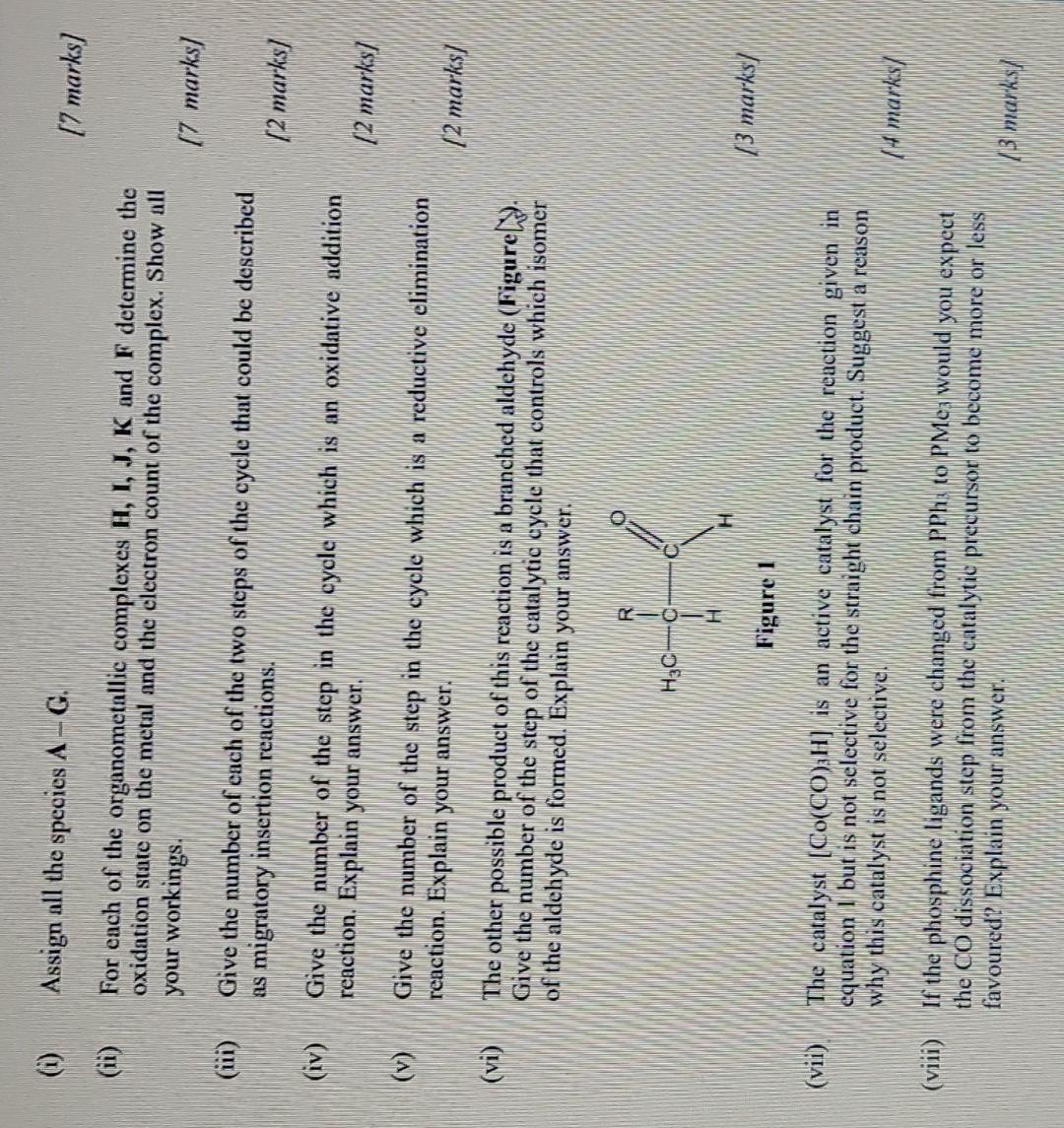 Solved A straight chain aldehyde is formed from an alkene by | Chegg.com