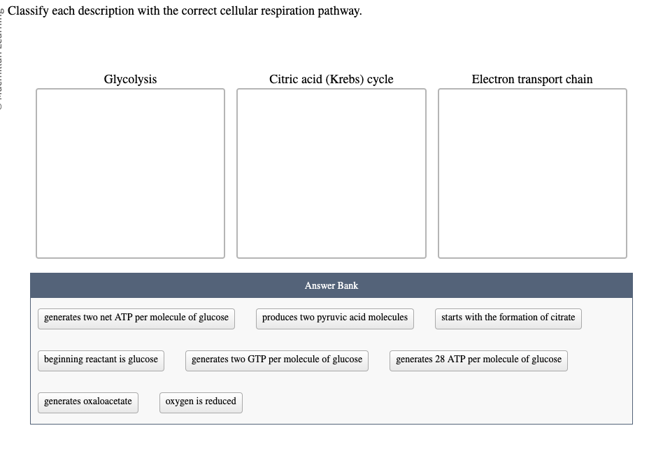 Solved Classify each description with the correct cellular | Chegg.com
