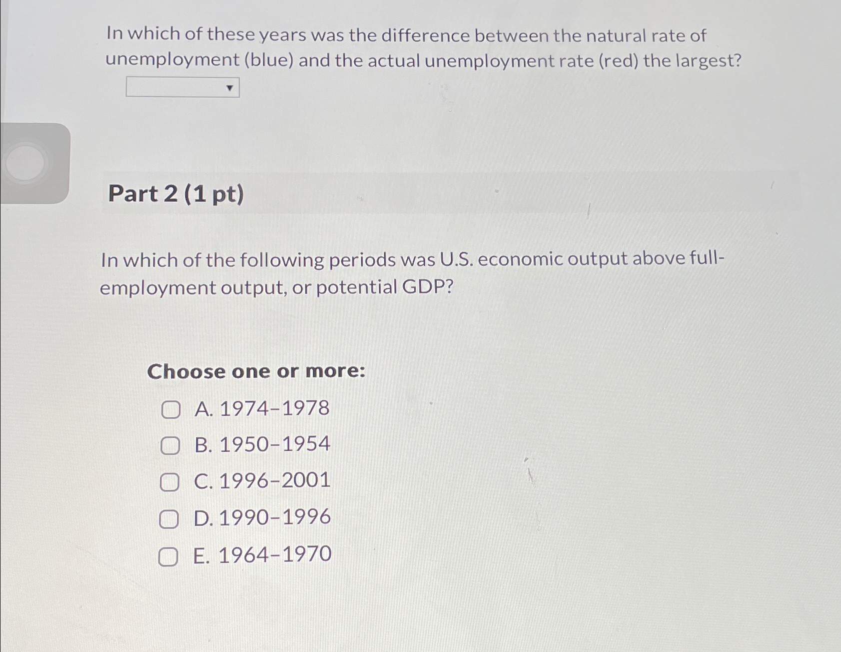 Solved In which of these years was the difference between | Chegg.com