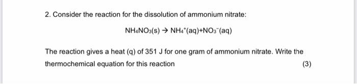 Solved 2. Consider the reaction for the dissolution of | Chegg.com