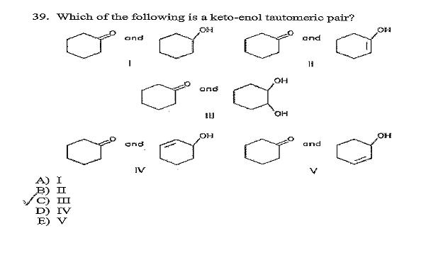 Solved Which, of the following is a keto-enol tautomeric | Chegg.com