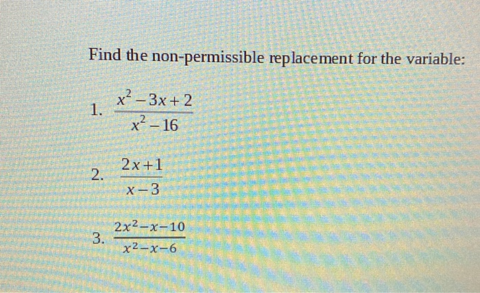 Solved Find the non-permissible replacement for the | Chegg.com