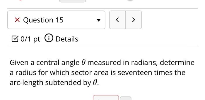 Solved Given a central angle θ measured in radians, | Chegg.com