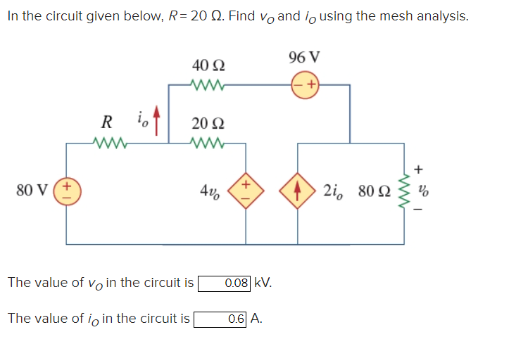 Solved En el circuito que se muestra a continuación,R=20Ω . | Chegg.com