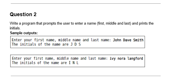 Solved Write a Python program that prompts the user to enter | Chegg.com
