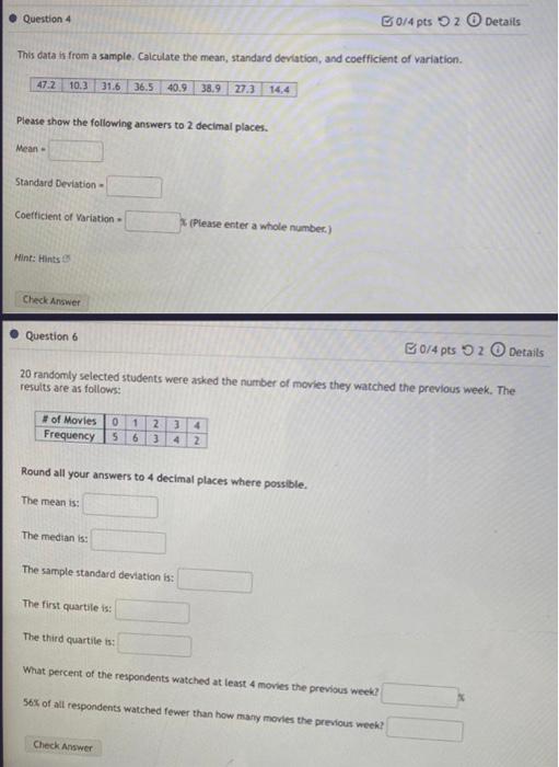 Solved This Data Is From A Sample Calculate The Mean