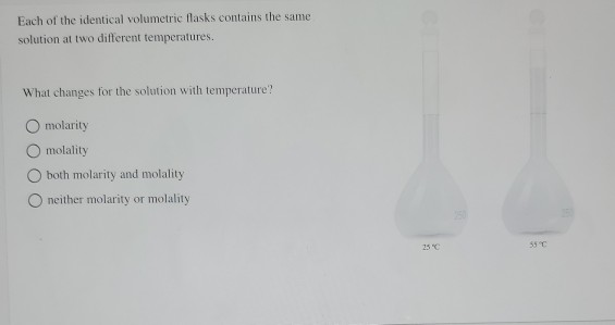 Solved Each of the identical volumetric flasks contains the | Chegg.com