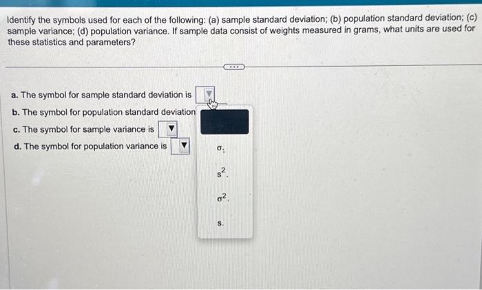 Solved Identify the symbols used for each of the following: | Chegg.com