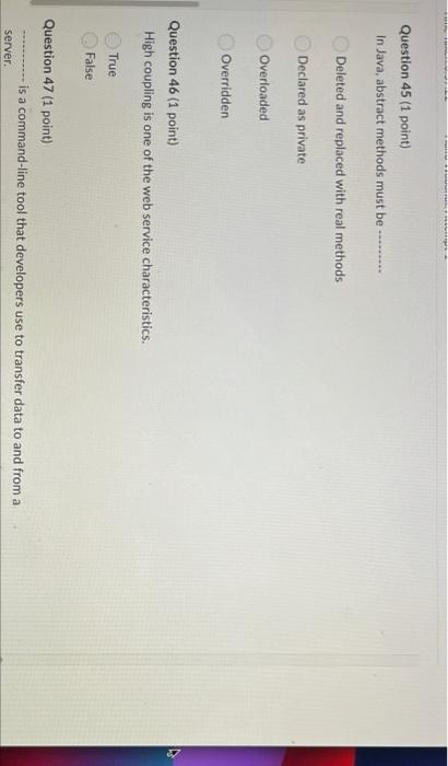 Solved Question 2 (1 point) In the object model, what are | Chegg.com