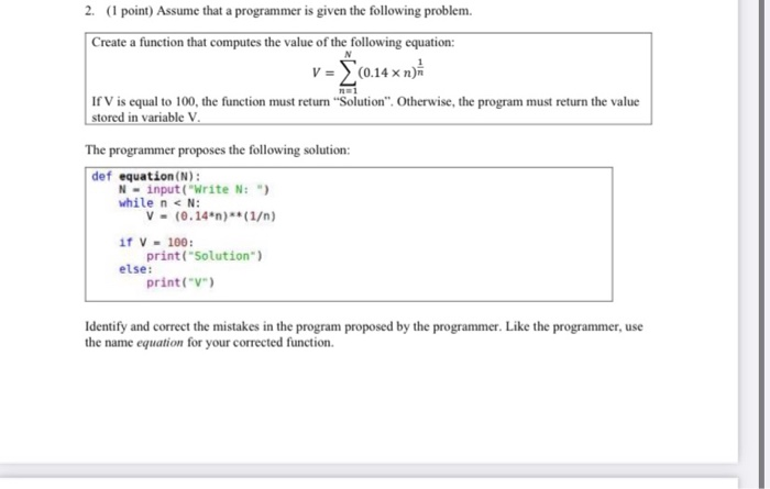 Solved 2 1 Point Assume That A Programmer Is Given The