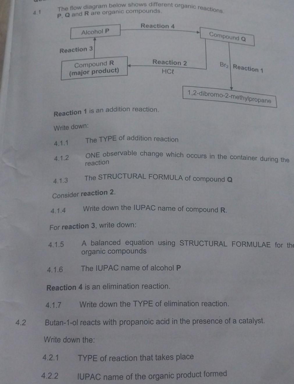 Solved The flow diagram below shows different organic | Chegg.com
