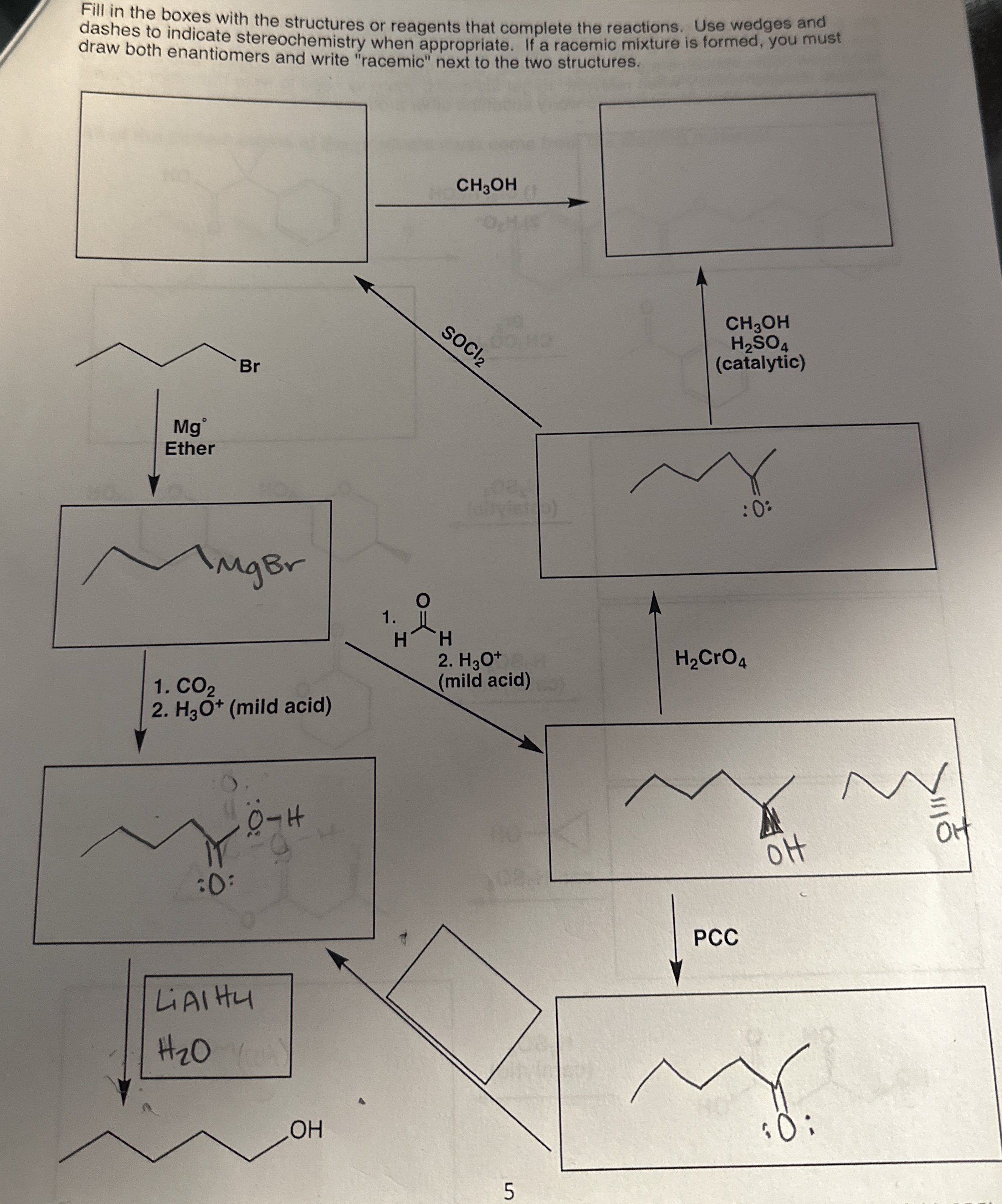 Solved Fill in the boxes with the structures or reagents | Chegg.com