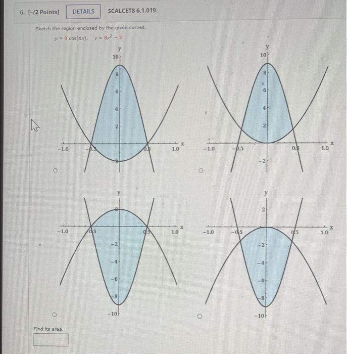 Solved Sketch The Region Enclosed By The Given Curves