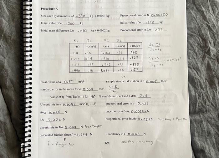 Solved x2−x1y2−y1x2−t1v2−v1=a( m/s)3 mean value of a0.17 | Chegg.com