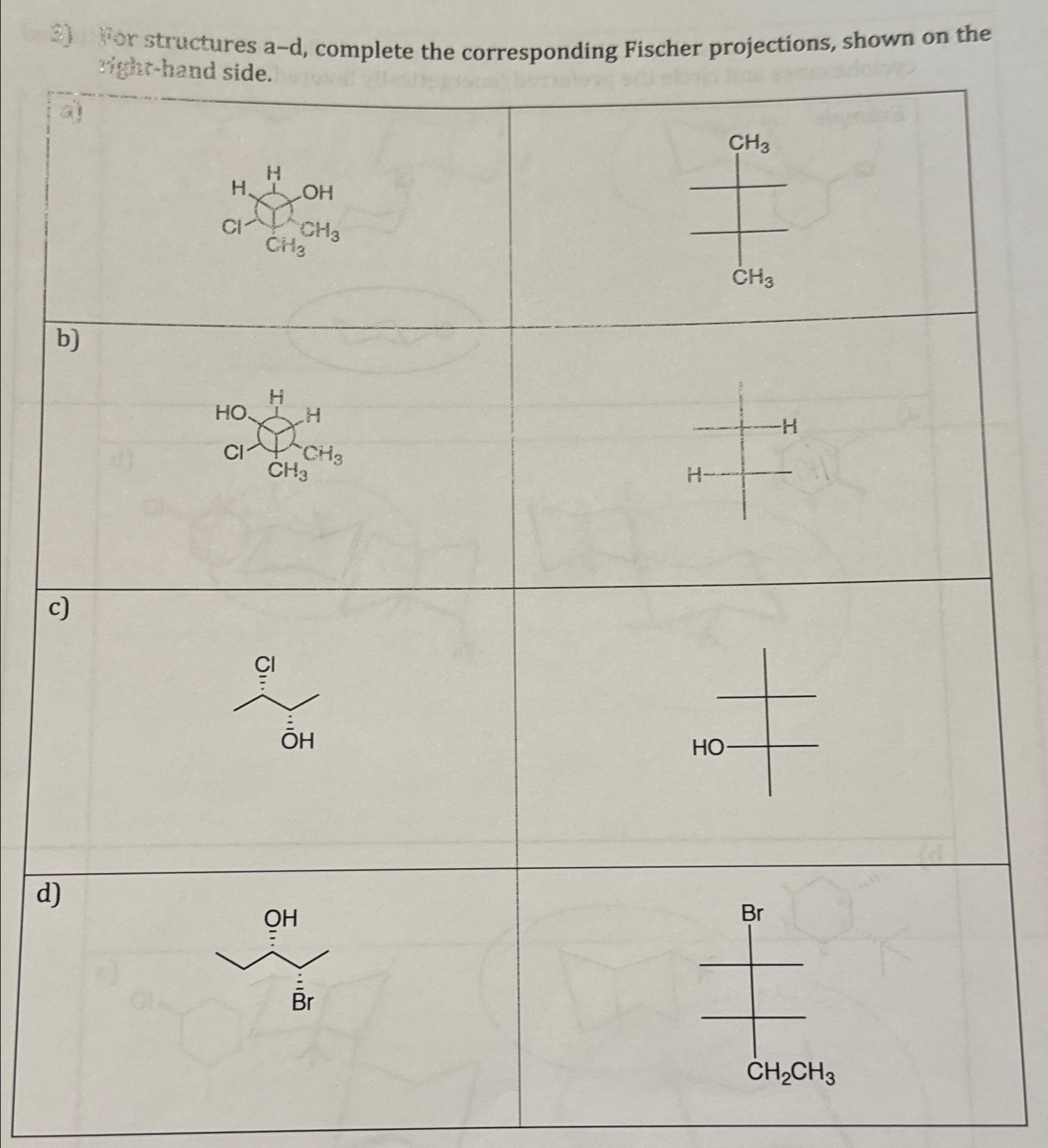 Solved ther structures a-d, ﻿complete the corresponding | Chegg.com