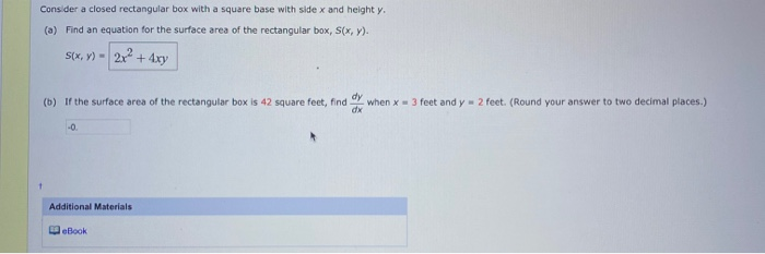 Solved Consider a closed rectangular box with a square base | Chegg.com