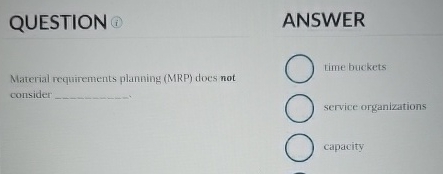 Solved QUESTION(i)Material requirements planning (MRP) ﻿does | Chegg.com