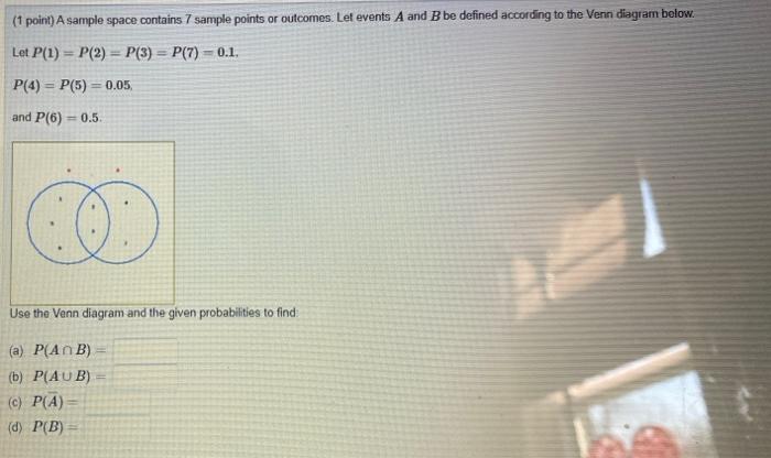 Solved (1 point sample space contains 7 sample points or | Chegg.com