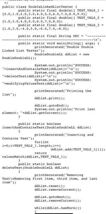 Solved Objective Write A Doubly Linked List Of Type Double 