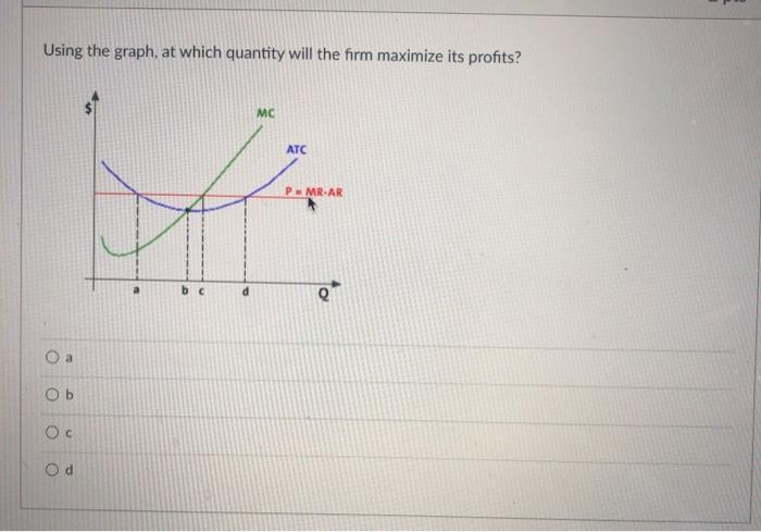 Solved Using the graph, at which quantity will the firm | Chegg.com