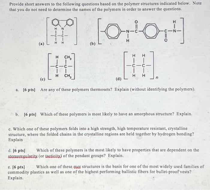 Solved Provide short answers to the following questions | Chegg.com