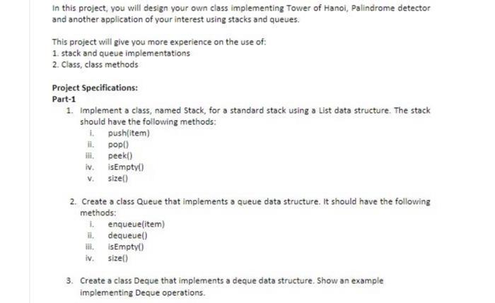 Solved In this project, you will design your own class | Chegg.com