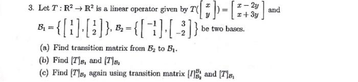 Solved 3. Let T:R2→R2 is a linear operator given by | Chegg.com
