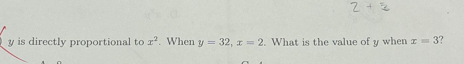 Solved y ﻿is directly proportional to x2. ﻿When y=32,x=2. | Chegg.com