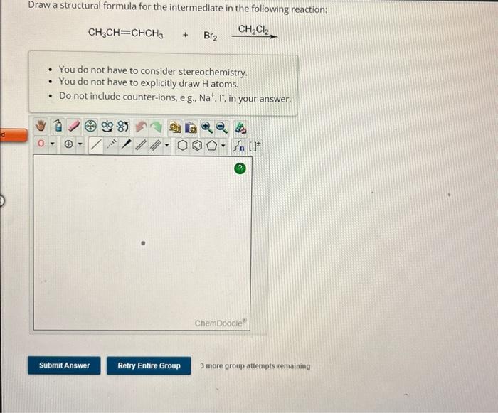 Solved Draw a structural formula for the intermediate in the | Chegg.com