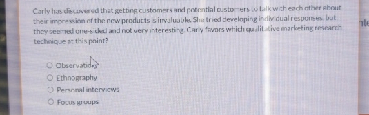 Solved Carly has discovered that getting customers and | Chegg.com