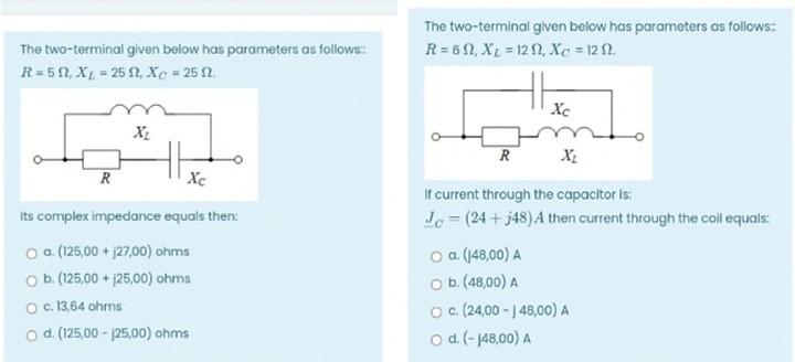 Solved The two-terminal given below has parameters as | Chegg.com
