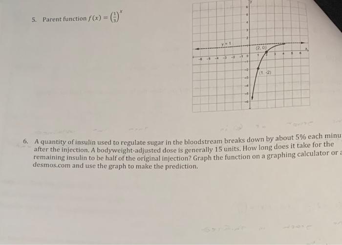 Solved 5. Parent function f(x)=(31)x 6. A quantity of | Chegg.com