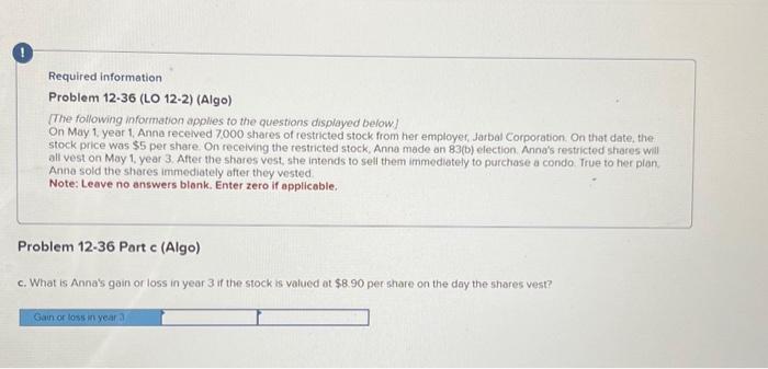 Solved Required information Problem 12-36 (LO 12-2) (Algo) | Chegg.com